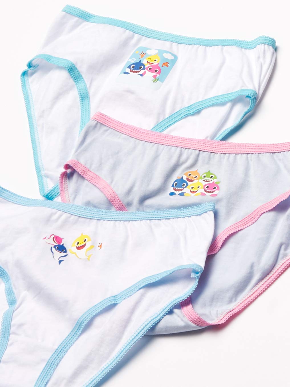 Baby Shark Girls' Toddler Underwear Multipacks, Shark 7pk, 2T/3T
