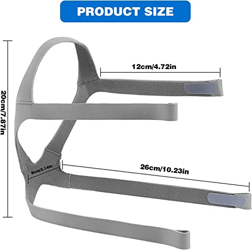 Headgear Strap Replacement with Adjustable Home Ventilator Mask Headband- Mask Strap Compatible with Most Nasal-ResMed air Sense 10 Supplies-for ResMed AirFit F20 N10 (Only Headgear)