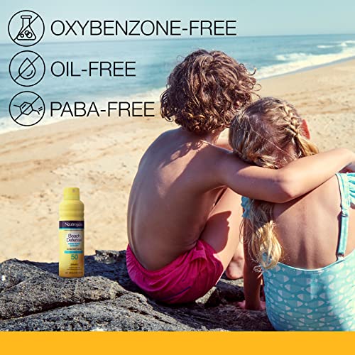 Neutrogena Beach Defense Sunscreen Spray SPF 50 Water-Resistant Sunscreen Body Spray with Broad Spectrum SPF 50, PABA-Free, Oxybenzone-Free & Fast-Drying, Superior Sun Protection, 6.5 oz