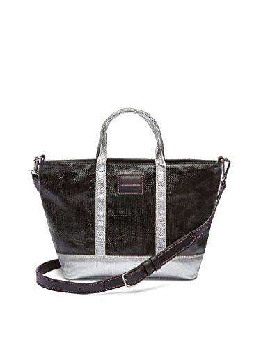 Victoria's Secret Crossbody Bag 2017 Tote Metallic Silver & Black