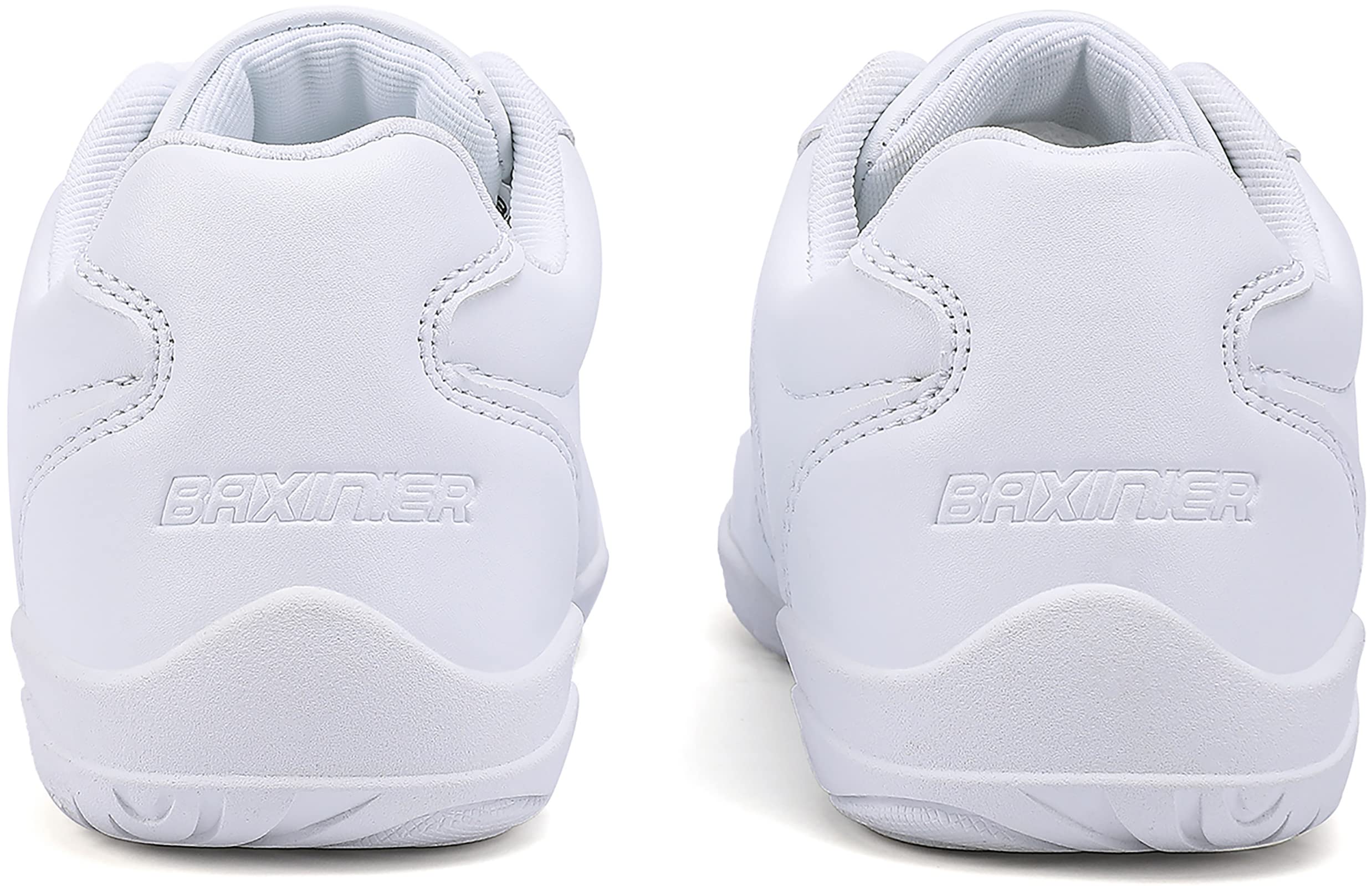 BAXINIER Youth Girls White Cheerleading Dancing Shoes Athletic Training Tennis Walking Breathable Competition Cheer Sneakers - White 2 Little Kid