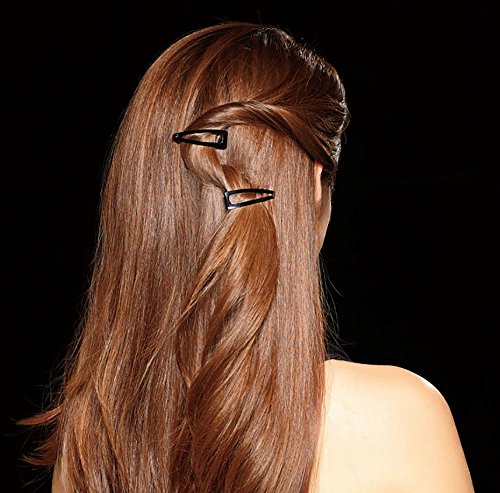 Revlon Rubberized Double Grip Black Hair Clips, 6 count