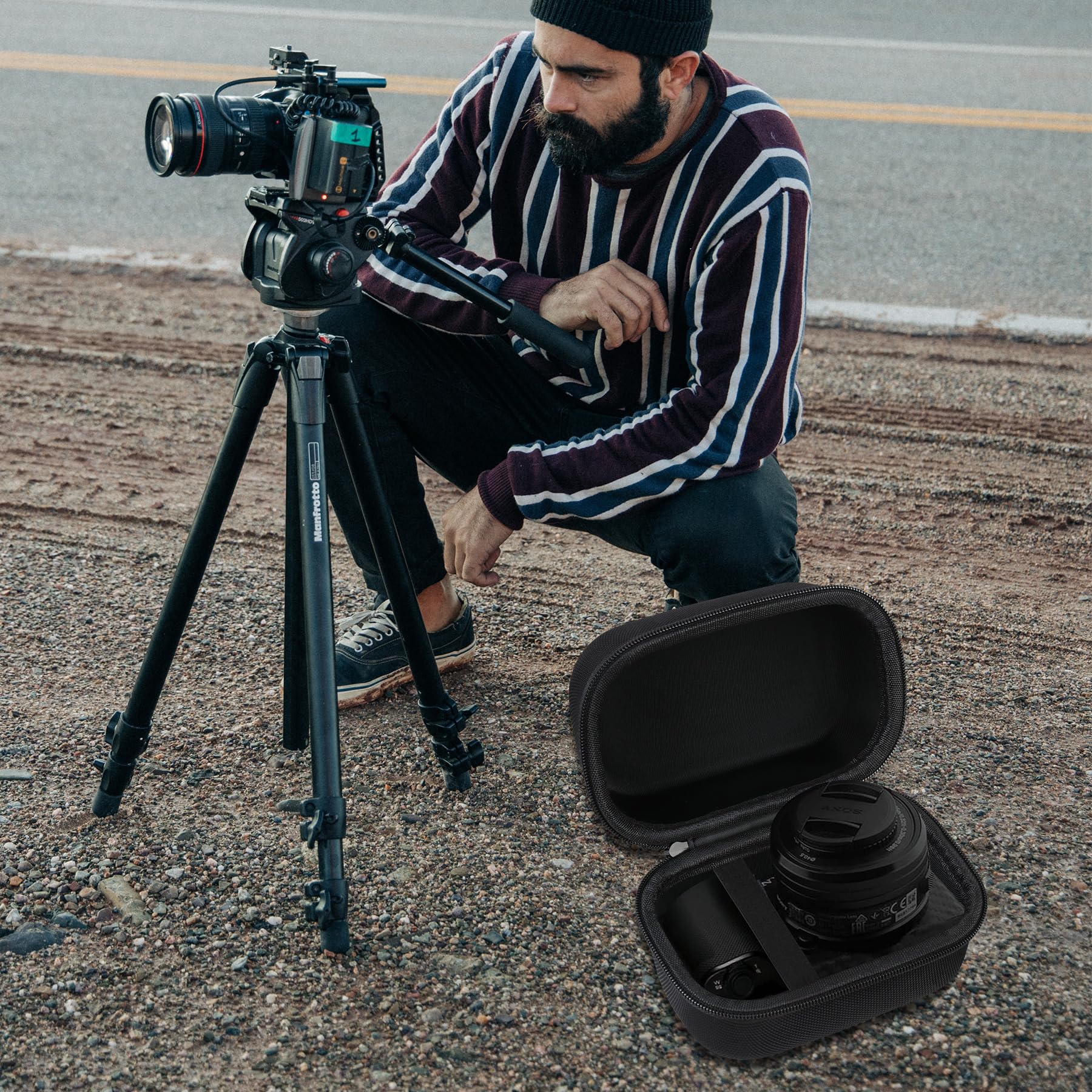 Elonbo Carrying Case for Sony Alpha ZV-E10 / ZV-E10L - APS-C Interchangeable Lens Mirrorless Vlog Camera Kit, Portable Digital Camera Travel Protective Cover Bag Storage Holder, Black