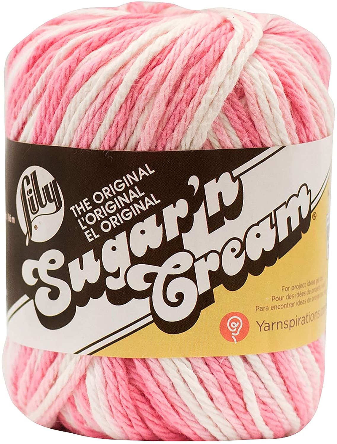Lily Sugar'N Cream Strawberry Yarn - 6 Pack of 57g/2oz - Cotton - 4 Medium (Worsted) - 95 Yards - Knitting/Crochet