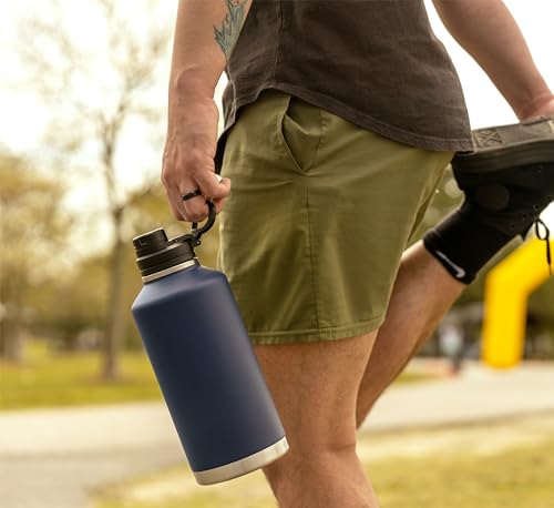 Hydrapeak 72 oz Large Insulated Water Bottle, Leak Proof Water Bottle for Hot & Cold Liquid, 72oz Water Bottles, Water Jug, Stainless Steel (Seashell)