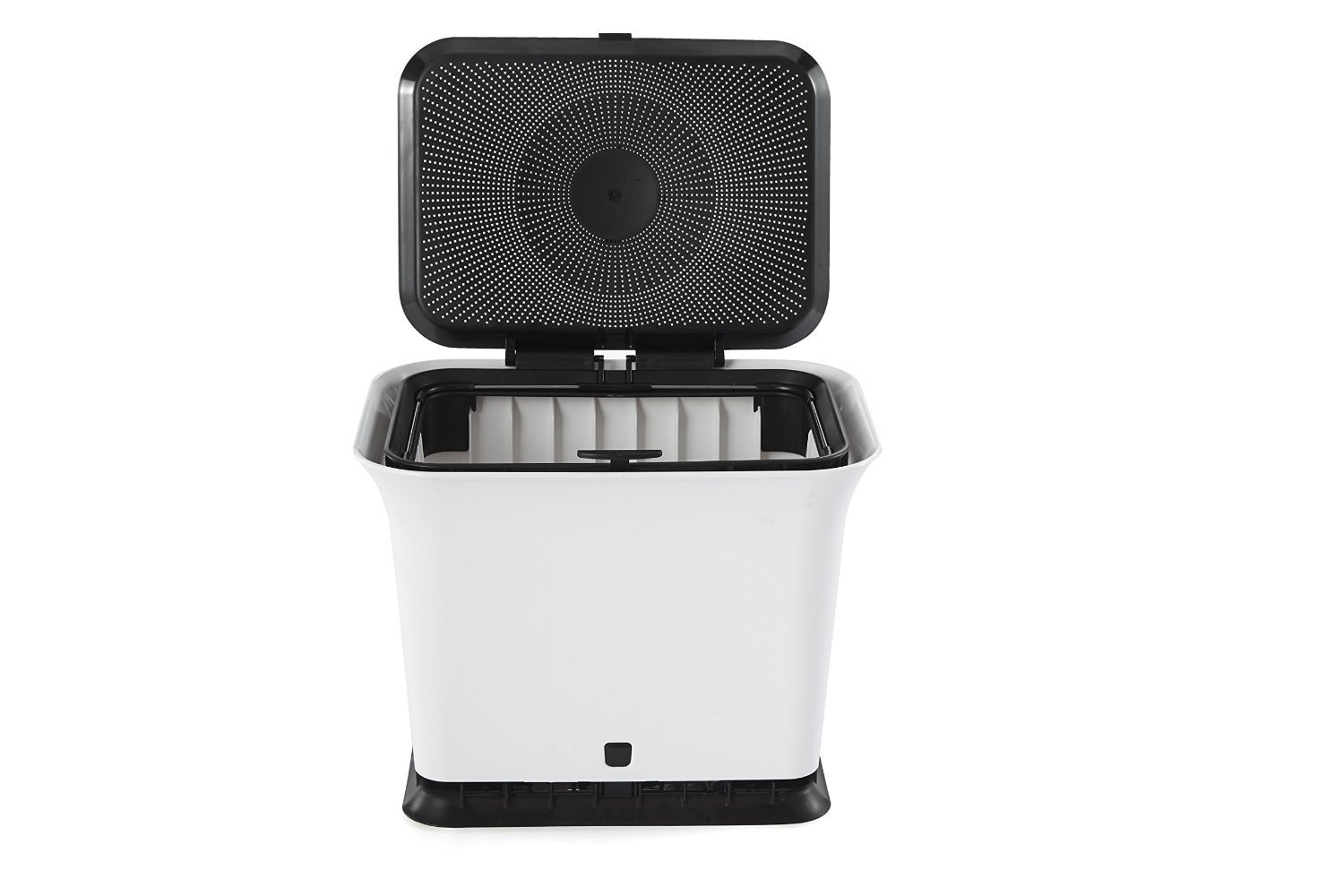 Full Circle Fresh Air Odor-Free Kitchen Compost Bin, Black and White