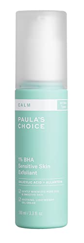 Paula’s Choice CALM 1% Sensitive Skin BHA Exfoliant, Salicylic Acid Lotion for Large, Clogged Pores, Calms + Soothes Redness, Suitable for Rosacea-Prone & Eczema-Prone Skin, Fragrance-Free & Paraben-Free, 3.3 Fl Oz