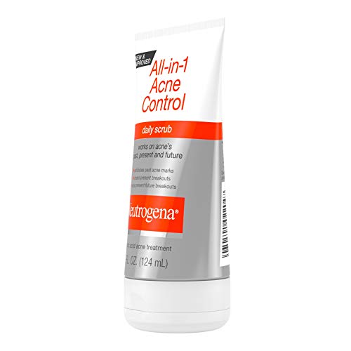 Neutrogena All-In-1 Acne Control Daily Face Scrub to Exfoliate & Treat Acne, with 2% Salicylic Acid Acne Medication, Exfoliating Acne Facial Scrub for Acne Marks & Breakouts, 4.2 fl. oz, Pack of 3