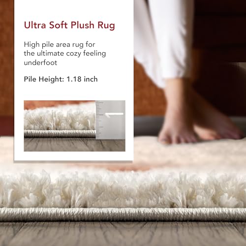 nuLOOM Kali Geometric 9x12 Shag Area Rug for Living Room Bedroom Dining Room Nursery Kitchen, Rust/Ivory