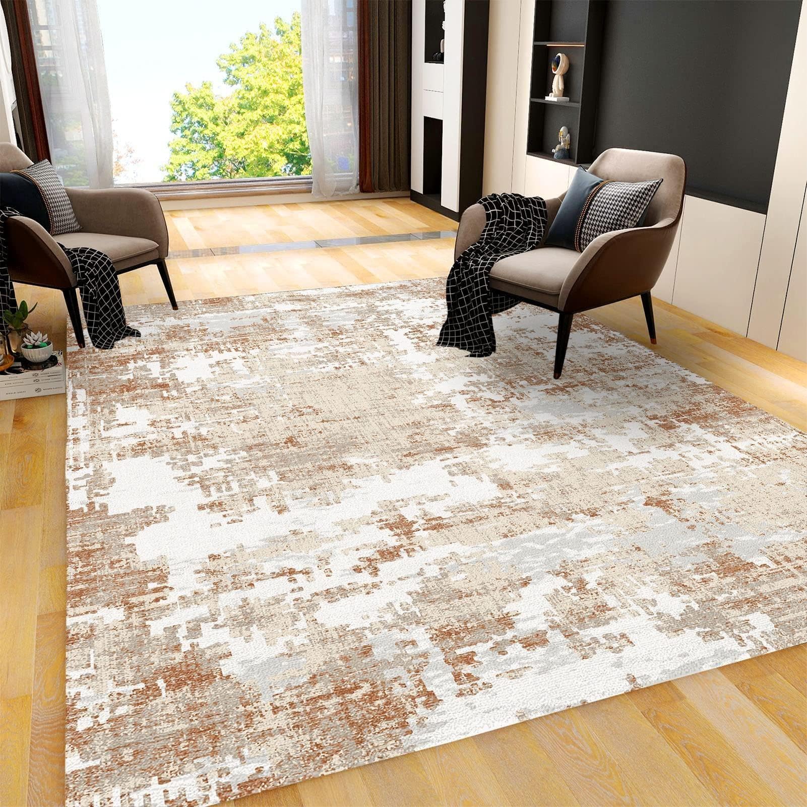 Black and White Area Rugs, Diamond Shape Pattern Background Entryways Mat, Machine Washable Soft and Comfortable for Room Living Room Office Dining Indoor Outdoor Hallway(3x5ft