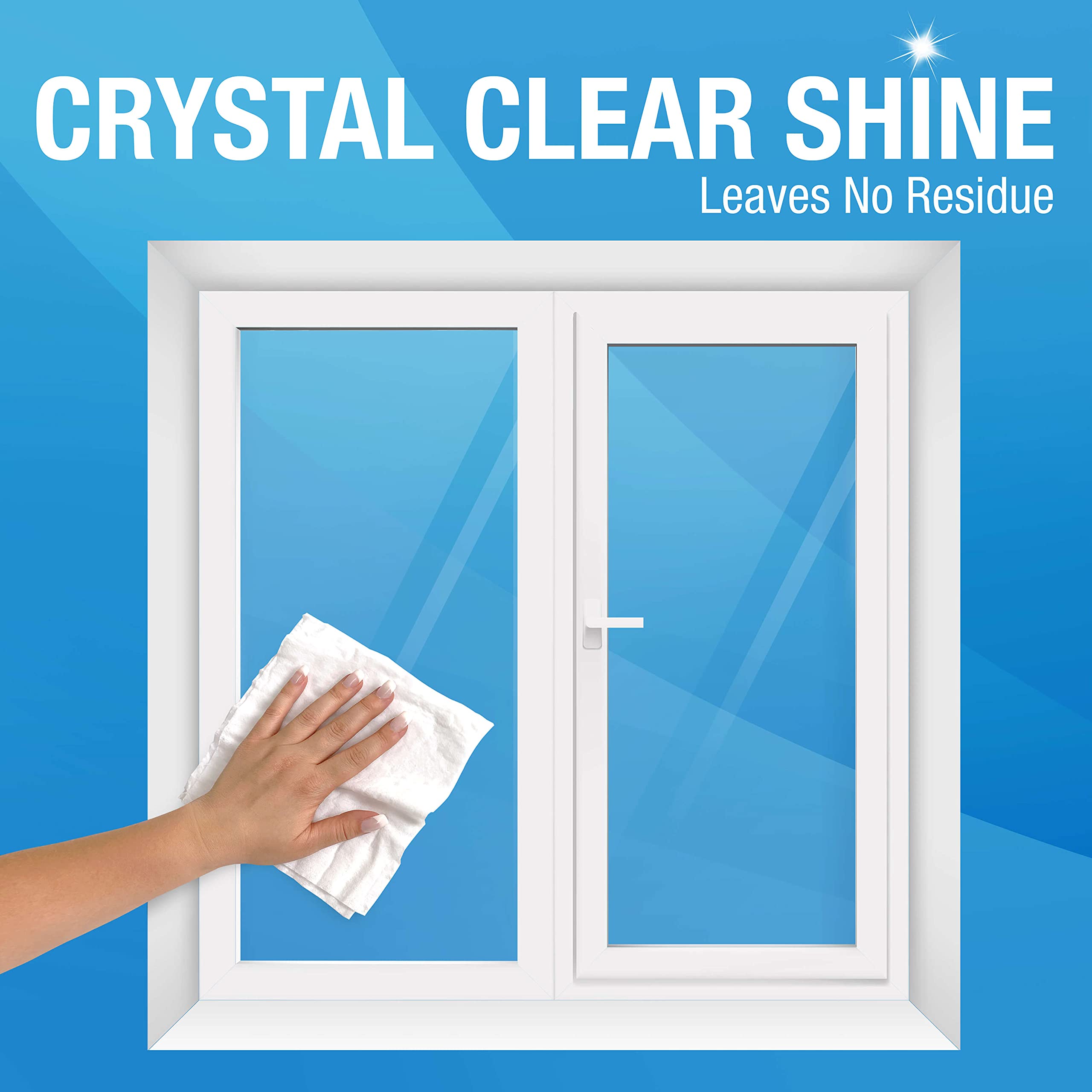 MiracleWipes for Glass, Disposable and Streak Free Cleaning Wipes for Mirrors, Windows, Kitchen, Home, and Auto - 60 Count
