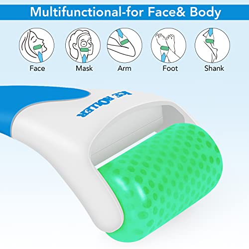 LATME Ice Roller for Face Eyes,Womens Gifts,Face Massager Roller Puffiness Migraine Pain Relief and Minor Injury(Green)