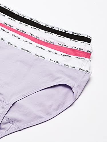 Calvin Klein Women's Cotton Stretch Logo Multipack Bikini Panty, White/Black/Lovely/Electric Pink, Small