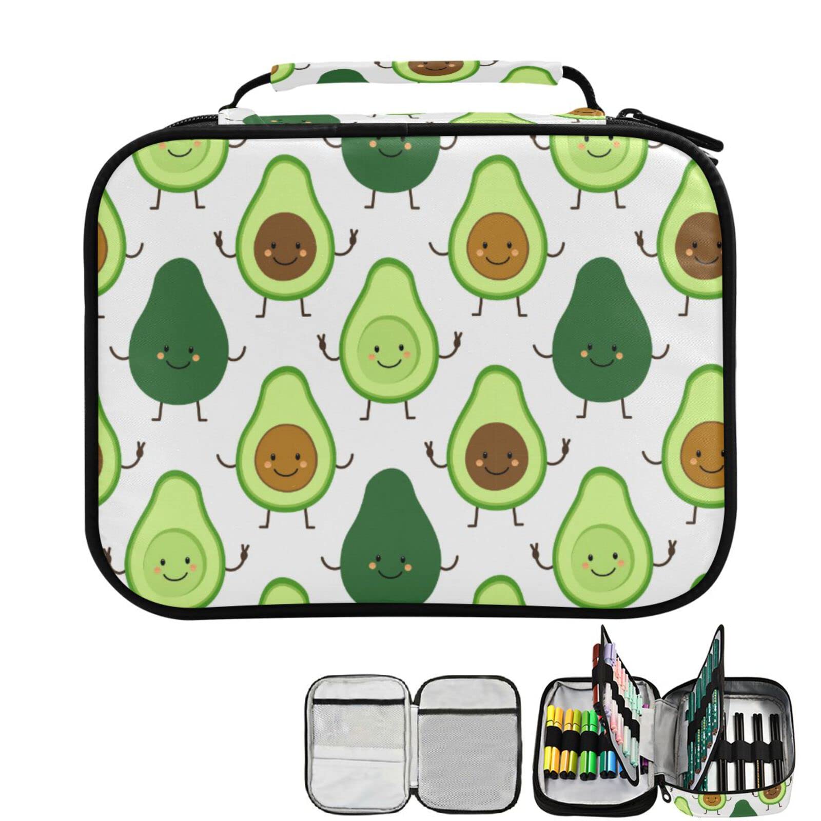 ZZKKO Colored Pencil Case Urban Monster Truck Car 96 Slots Pencil Holder with Zipper Large Capacity Pencil Case Organizer for Watercolor Pens Markers Kids Children