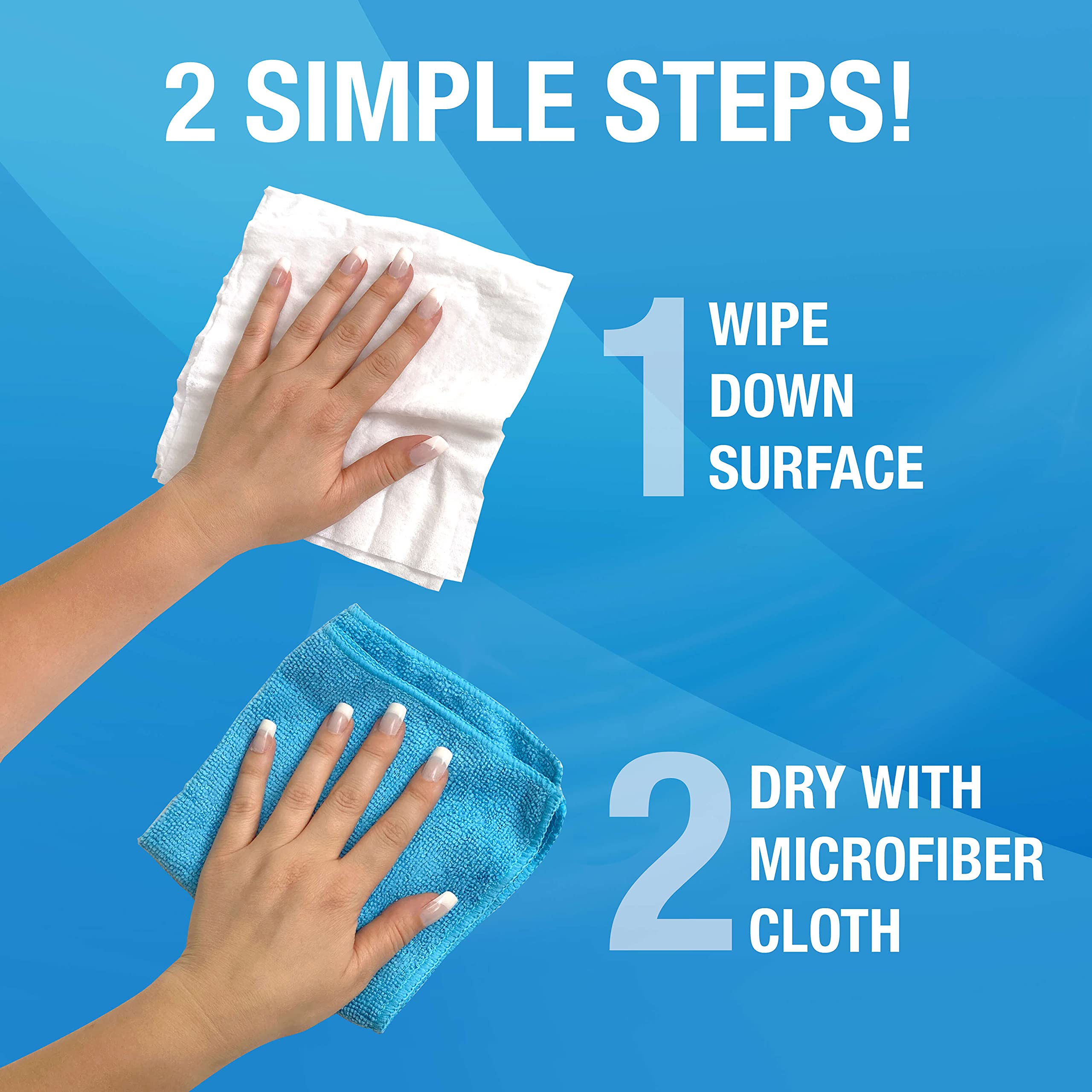 MiracleWipes for Glass, Disposable and Streak Free Cleaning Wipes for Mirrors, Windows, Kitchen, Home, and Auto - 60 Count