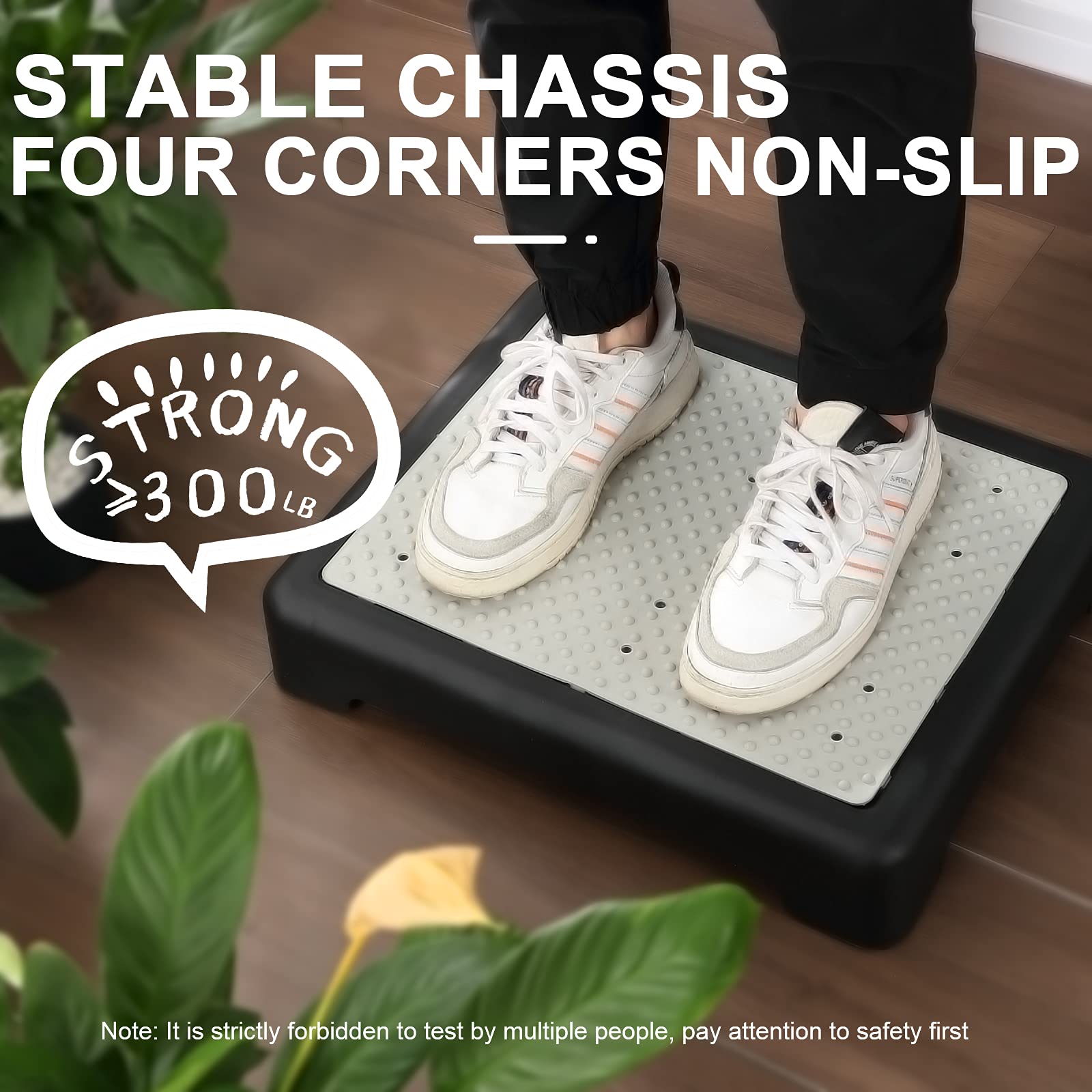 Indoor Outdoor Step Stool, 4” Portable Step Riser, Non-Slip Mobility Step Platform for Elderly & Disabled, Half Step for Stairs, Cars, Bed, Chair, Shower - Max Hold Up to 450 Lbs.