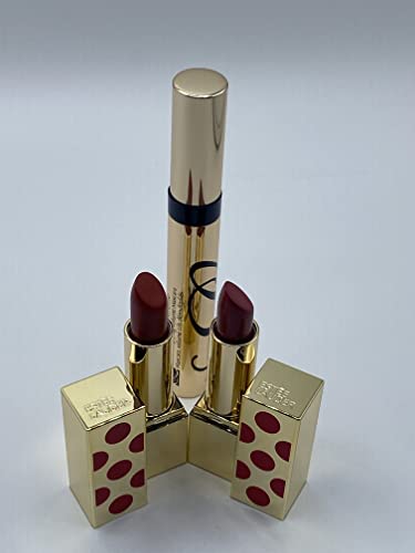 Estee Lauder for Sculpted Lips Lipsticks, Mascara 2022 Gift Set 3 Full Sizes 420 Rebellious Rose, 333 Persuasive, Sumptuous Extreme