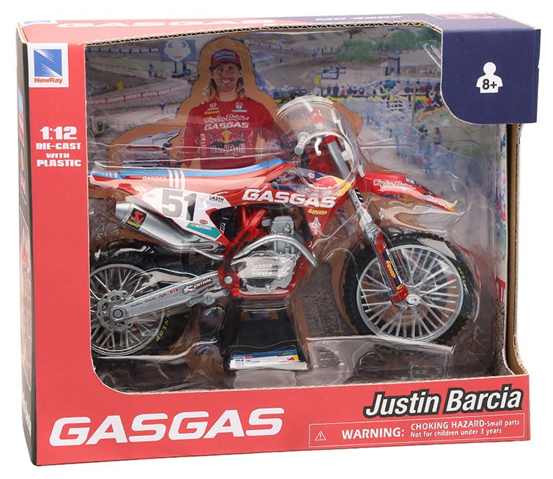 New-Ray Toys 1:12 TLD Red Bull Gas Gas MC450 Justin Barcia Replica