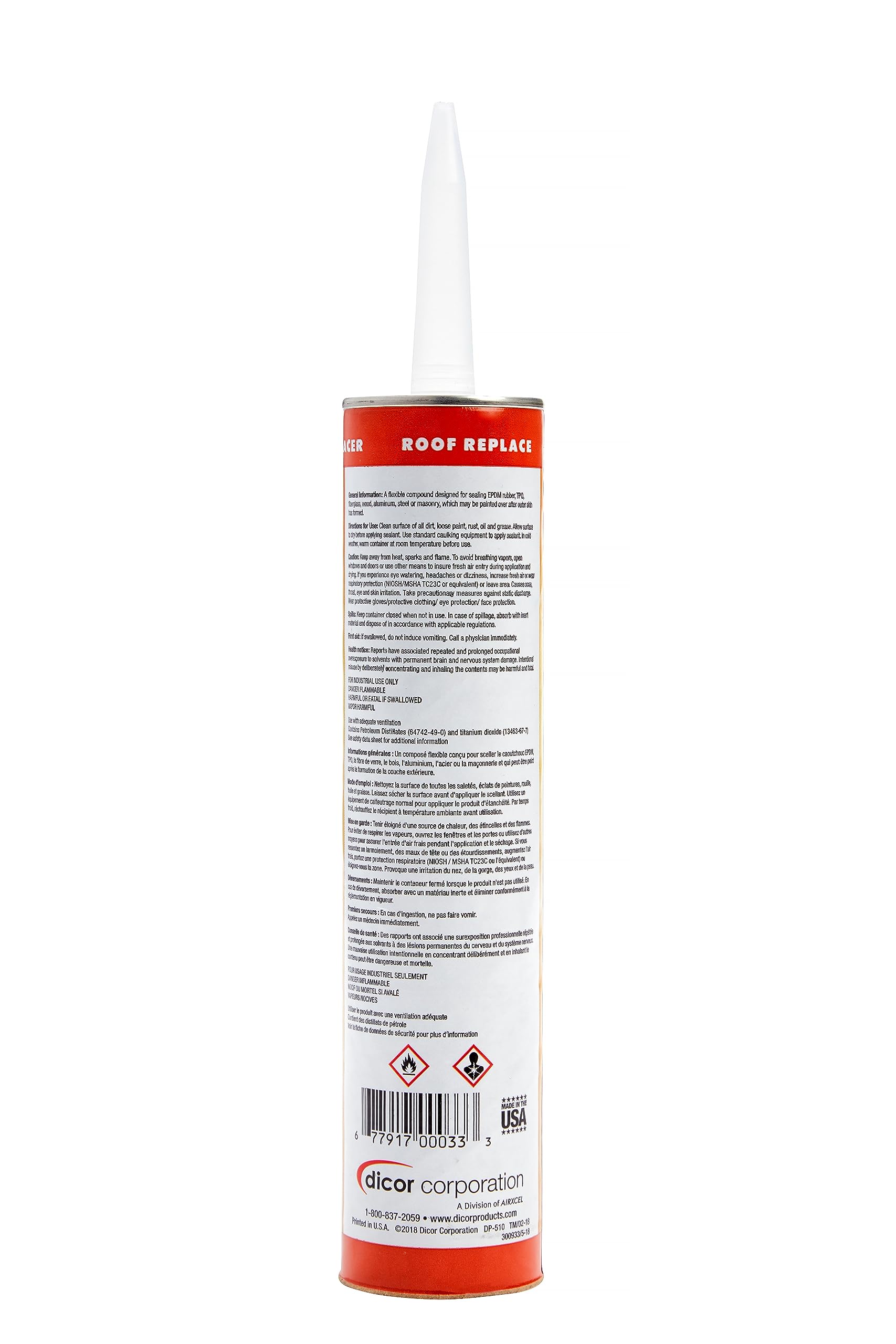 Dicor 501LSW-1 Epdm Self-Leveling Lap Sealant-10.3 Oz. Tube, White, 10.3 Fluid_Ounces (Packaging May Vary)