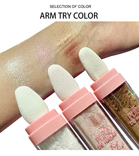Polvo De Hadas Powder Highlighter Body Brightens the Natural Three-dimensional Face Powder Blusher (03# Golden browm)