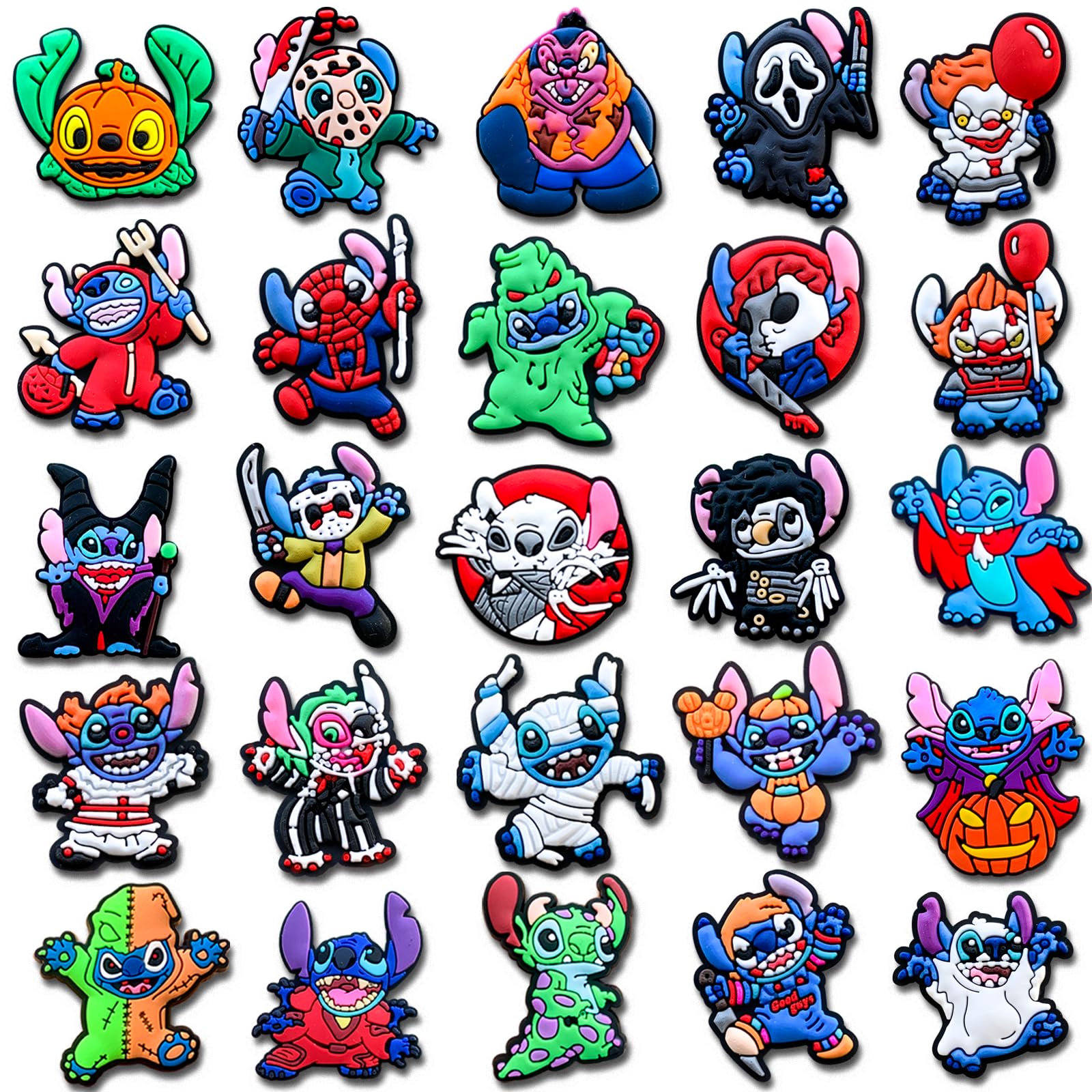 Cartoon Shoes Decoration Charms for Croc Clog Decoration, Horror Cartoon Charms Accessories for Kids Girls Boys Party Favor (Style-1)