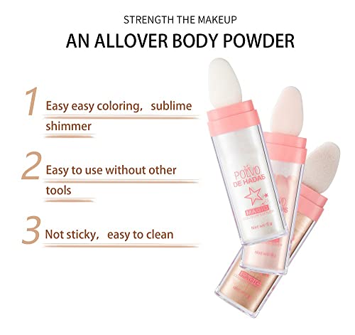 Polvo De Hadas Powder Highlighter Body Brightens the Natural Three-dimensional Face Powder Blusher (03# Golden browm)