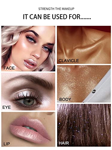 Polvo De Hadas Powder Highlighter Body Brightens the Natural Three-dimensional Face Powder Blusher (03# Golden browm)