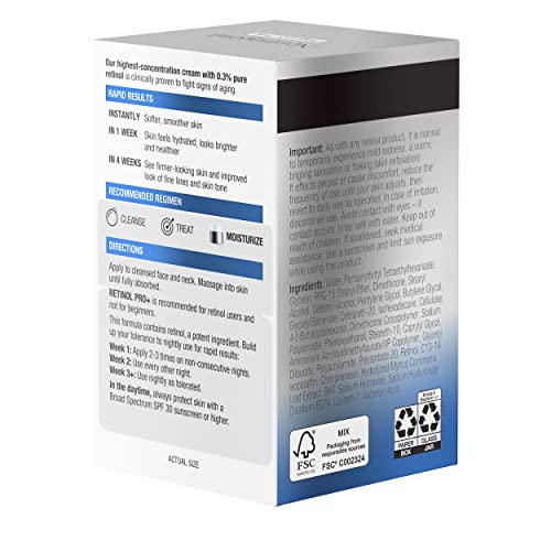 Neutrogena Rapid Wrinkle Repair Retinol Pro+ Anti-Wrinkle Night Moisturizer, Anti-Aging Face & Neck Cream, Formulated without fragrance, parabens, dyes, & phthalates, 0.3% Retinol, 1.7 oz