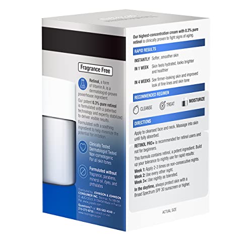 Neutrogena Rapid Wrinkle Repair Retinol Pro+ Anti-Wrinkle Night Moisturizer, Anti-Aging Face & Neck Cream, Formulated without fragrance, parabens, dyes, & phthalates, 0.3% Retinol, 1.7 oz