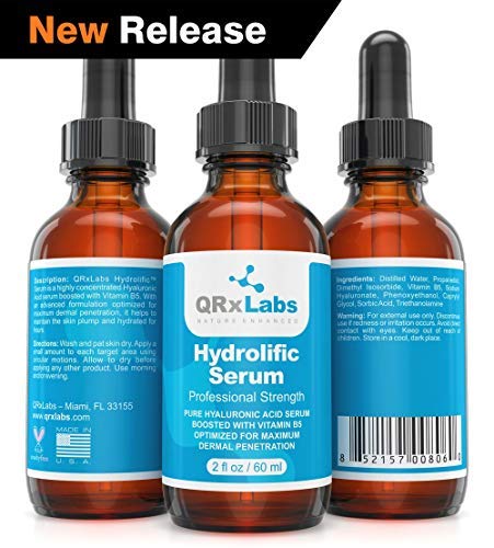 Hydrolific Serum - Ultra Pure Hyaluronic Acid Serum Boosted with Vitamin B5 (Large 2 oz) β Formulated to Maximize Dermal Penetration and Provide Long-Lasting Hydration β Best Skin Moisturizing Serum
