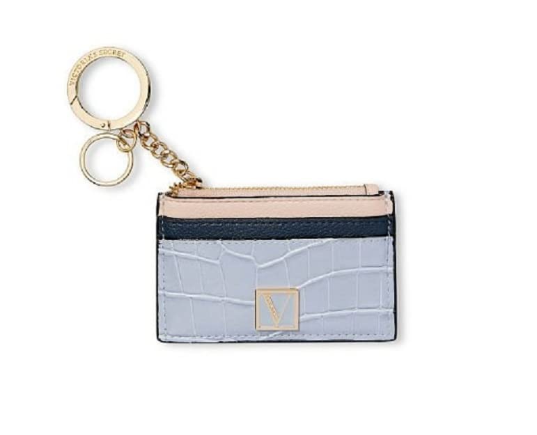 Victoria's Secret The Victoria Card Case Keychain Skyflower Blue
