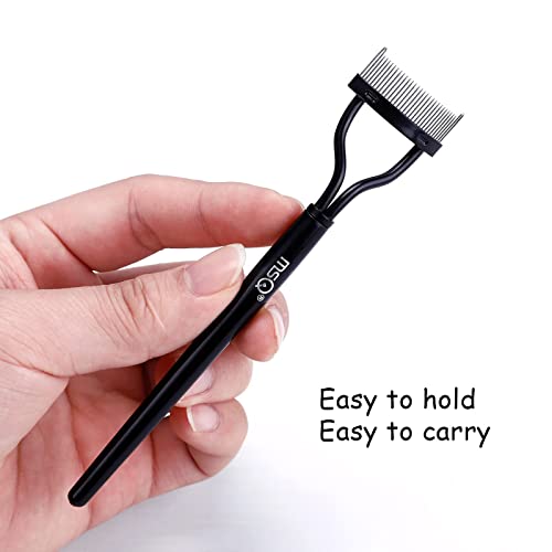 Eyelash Comb Eyebrow Brush MSQ Eyelash Separator Mascara Applicator Eyelash Definer With Comb Cover Arc Designed Cosmetic Brushes Tool Black (1PCS)