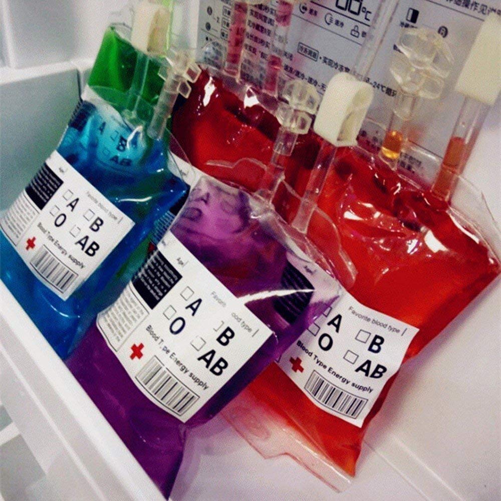 Blood Bag for Drinks – 12 Pieces IV Blood Bags/Container 15 Fl Oz /450ml for Halloween Zombie Party Favors, Nurse Decorations, Gag Gift