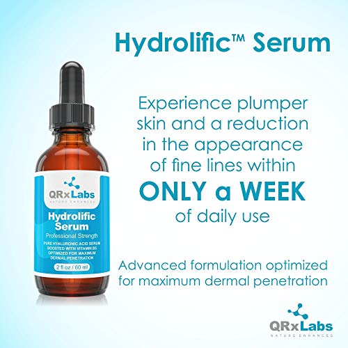 Hydrolific Serum - Ultra Pure Hyaluronic Acid Serum Boosted with Vitamin B5 (Large 2 oz) β Formulated to Maximize Dermal Penetration and Provide Long-Lasting Hydration β Best Skin Moisturizing Serum