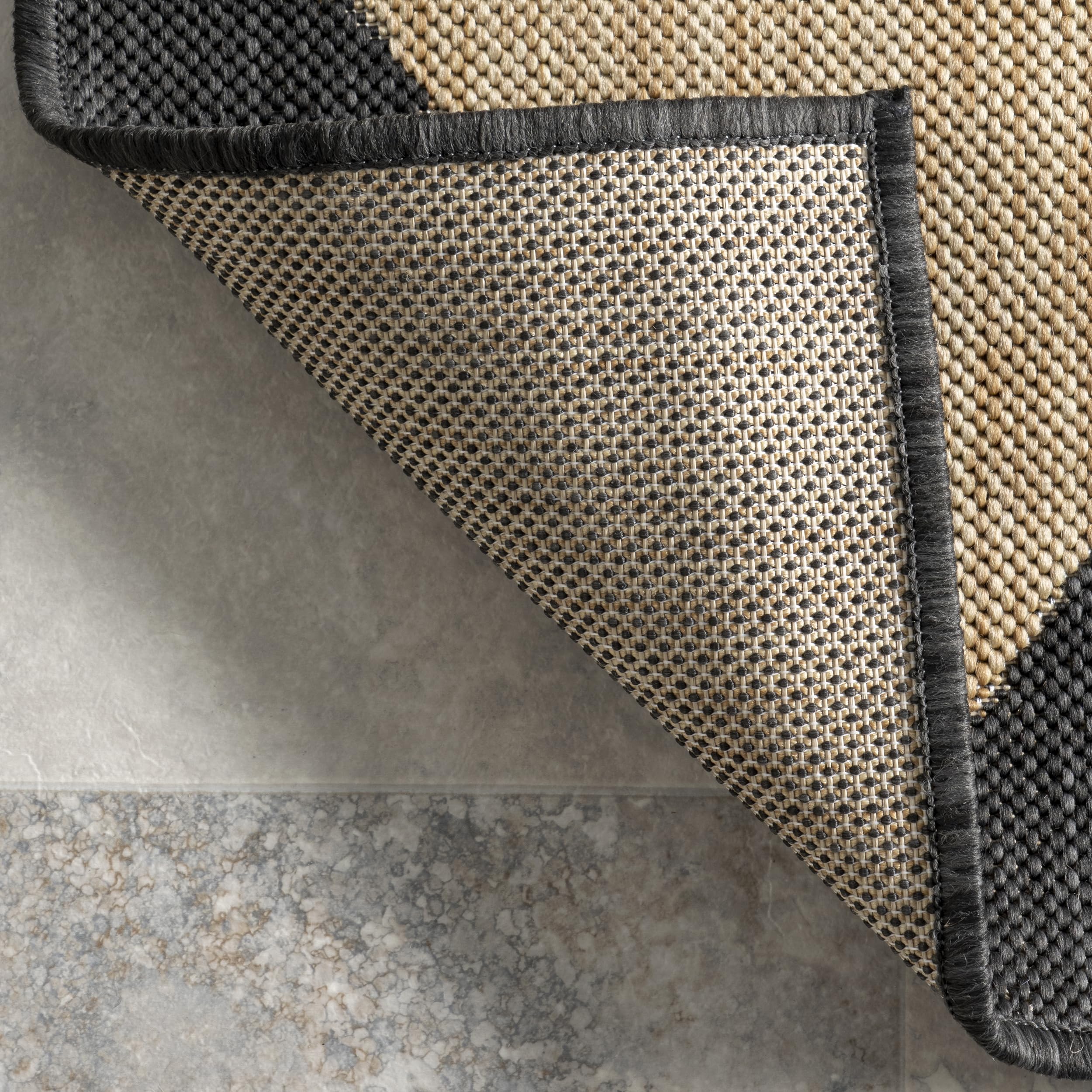 nuLOOM 7' x 9' Outdoor Performance Area Rug, Stain Resistant, Weather Resistant, High Traffic, Patio, Balcony, Outside, Sabina Dark Grey