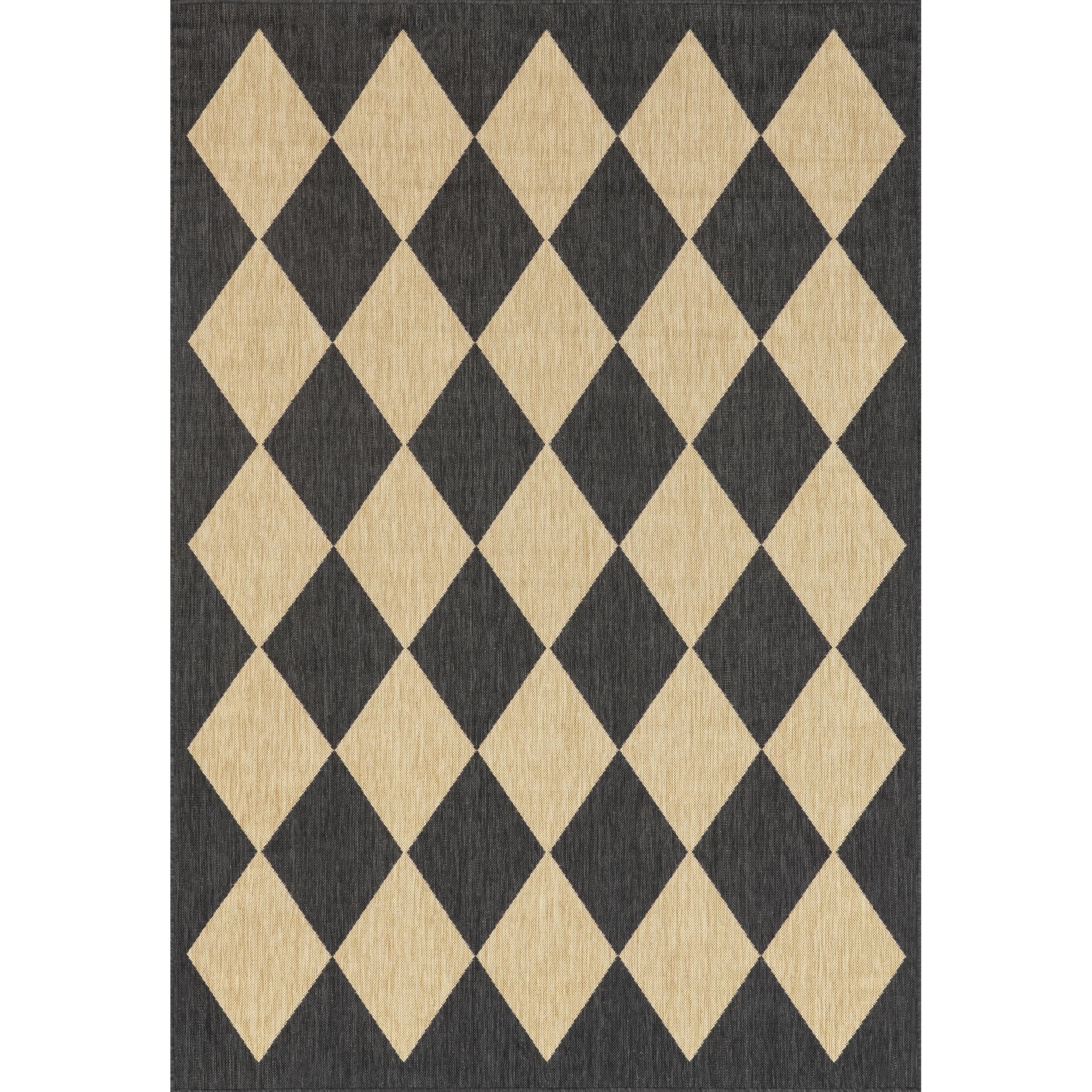 nuLOOM 7' x 9' Outdoor Performance Area Rug, Stain Resistant, Weather Resistant, High Traffic, Patio, Balcony, Outside, Sabina Dark Grey