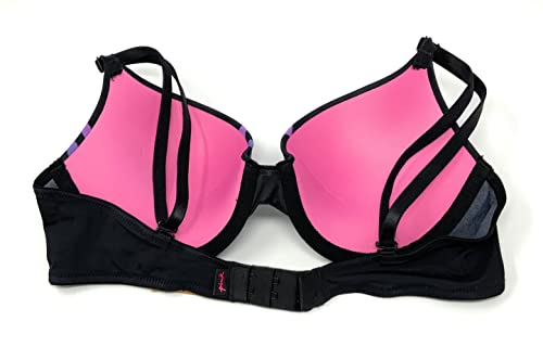 Victoria's Secret Pink Wear Everywhere Push-Up Bra, Black Ombre Logo Blue, 38C