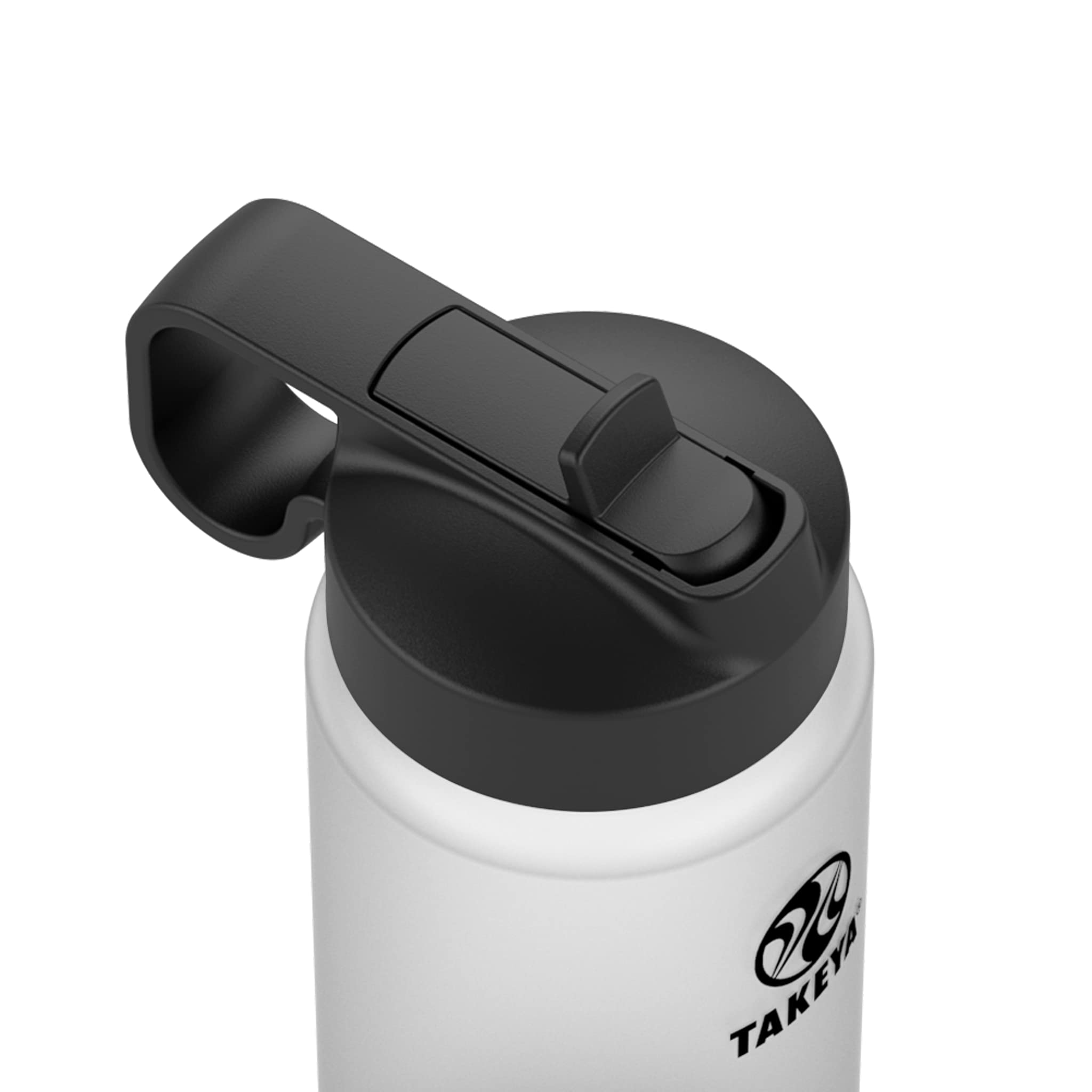 Takeya Glass Water Bottle - Durable Thermo-Shock Resistant Glass Water Bottle with Sure-Grip Safe Shell - Clear Leak-Proof Bottle with Straw Lid - Dishwasher Safe - Everyday-Use Bottle - 22 oz, Onyx