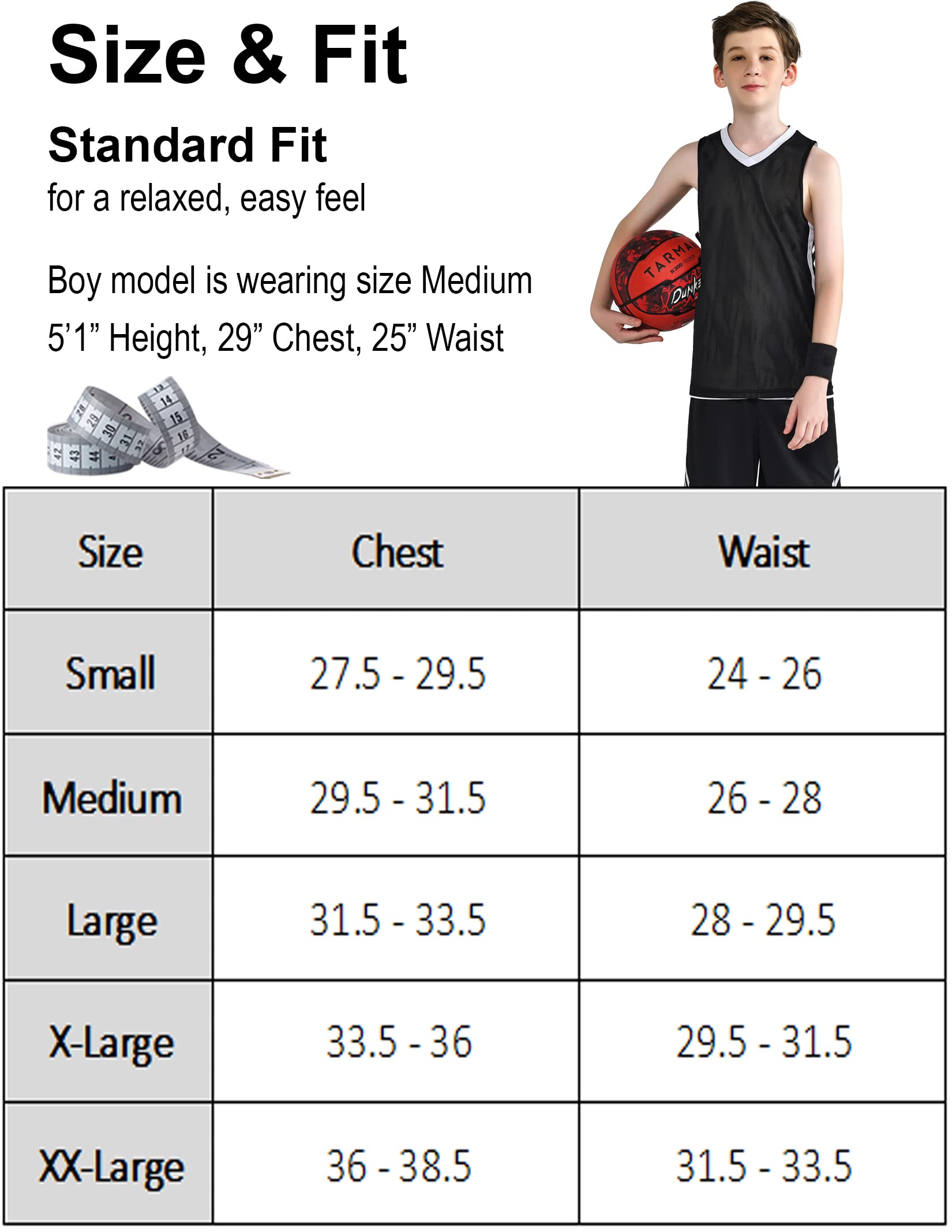 Youth Boys Reversible Mesh Performance Athletic Basketball Jerseys Blank Team Uniforms for Sports Scrimmage (1 Piece) (Blue/Wht, Youth Medium)