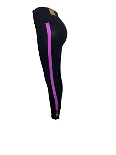 Victoria's Secret Pink Active High Waist Full Length Cotton Legging Black/Purple Size Large New