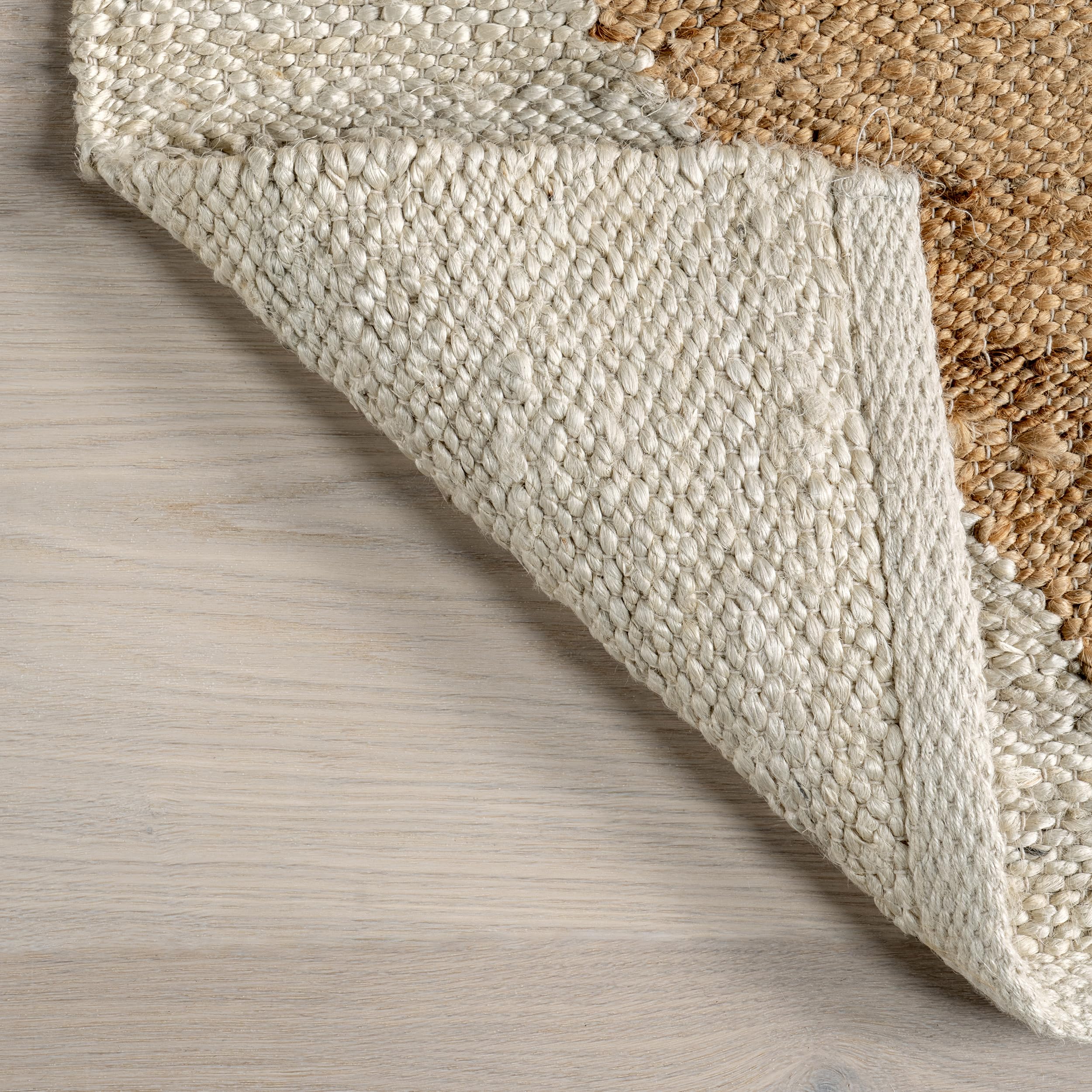 nuLOOM Pandora Diamond Jute Area Rug - 4x6 Jute Area Rug Global Inspired Ivory Rugs for Dining Room Rug Neutral Rug Living Room Rug Kitchen