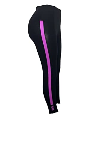 Victoria's Secret Pink Active High Waist Full Length Cotton Legging Black/Purple Size Large New