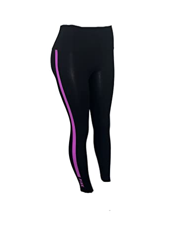 Victoria's Secret Pink Active High Waist Full Length Cotton Legging Black/Purple Size Large New