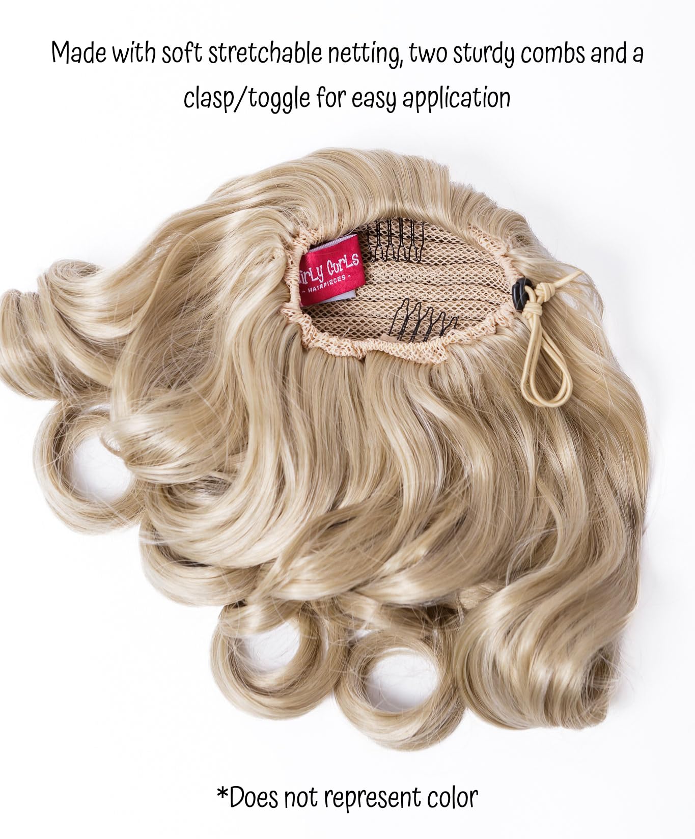 Girly Curls Curly Cheerleader 16" Hairpiece for Cheer and Dance (Cutie)