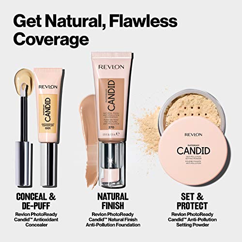 Revlon PhotoReady Candid Natural Finish Foundation, with Anti-Pollution, Antioxidant, Anti-Blue Light Ingredients, 130 Ivory, 0.75 fl. oz.