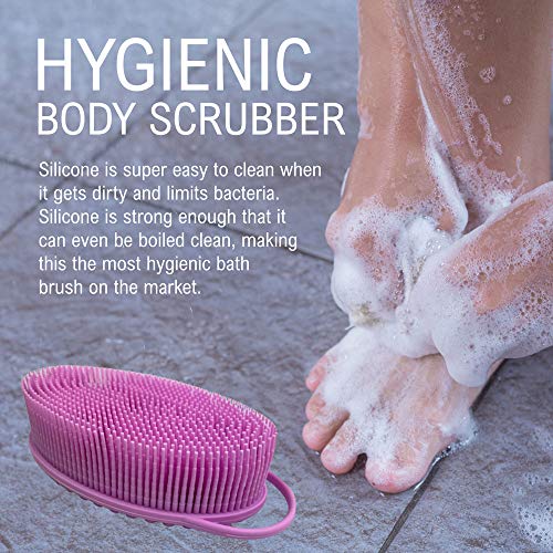 Avilana Exfoliating Silicone Body Scrubber Easy to Clean, Lathers Well, Long Lasting, And More Hygienic Than Traditional Loofah (Gray)