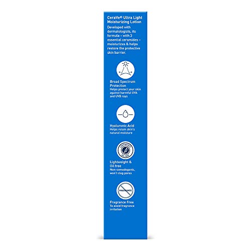 CeraVe Moisturizing Lotion SPF 30| Sunscreen and Face Moisturizer with Hyaluronic Acid & Ceramides | Oil Free | 1.7 Ounce