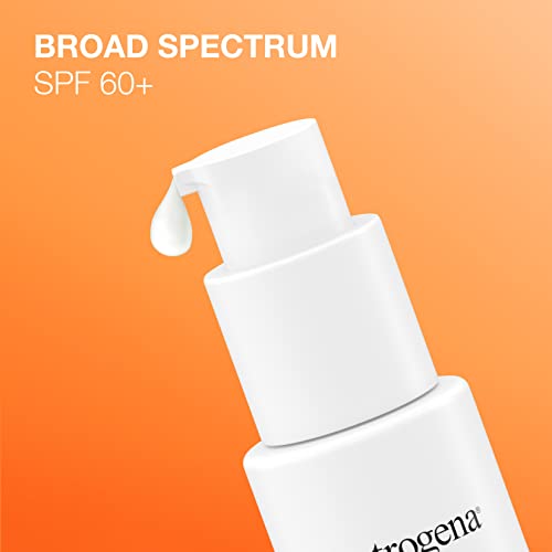 Neutrogena Clear Face Serum Sunscreen with Green Tea, Broad Spectrum SPF 60+, Non-Comedogenic Face Sunscreen for Lightweight UVA/UVB Protection, Oxybenzone- & Fragrance-Free, 1.7 fl. Oz