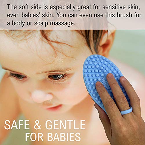 Avilana Exfoliating Silicone Body Scrubber Easy to Clean, Lathers Well, Long Lasting, And More Hygienic Than Traditional Loofah (Gray)