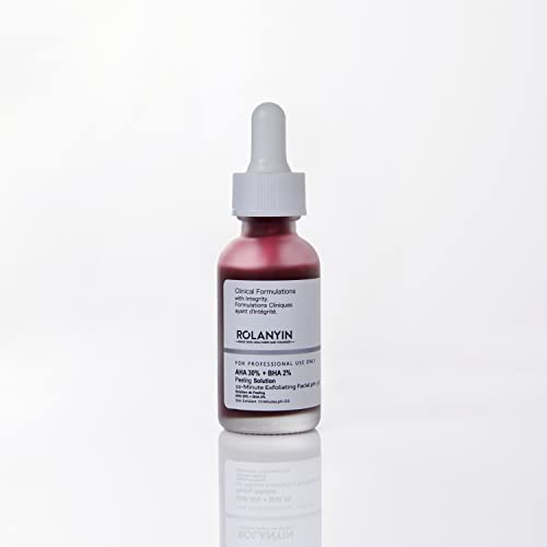 Rolanyin Peeling Solution AHA 30% + BHA 2% Exfoliating Facial Serum 30ml Fighting Blemishes Reduces Pore Congestion and Fine Linesā¦